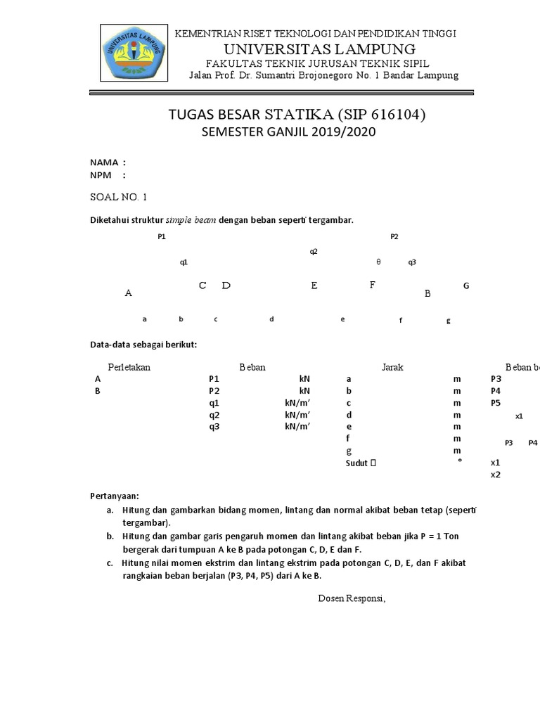 TB Statika-1 (19-20) | PDF