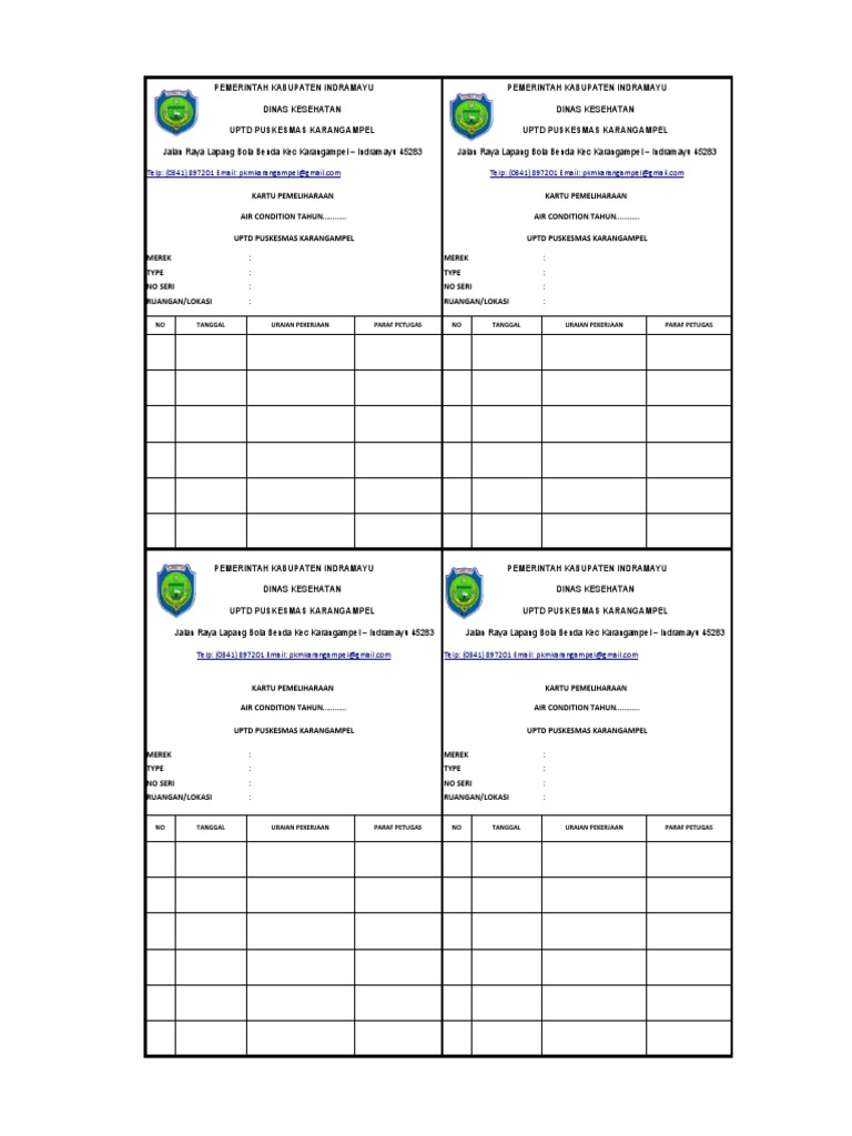 Kartu Pemeliharaan Ac | PDF