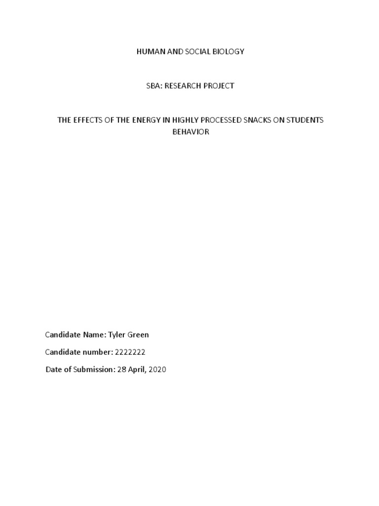 Sba Sample #2. CXC HSB Workshop | PDF | Carbohydrates | Soft Drink