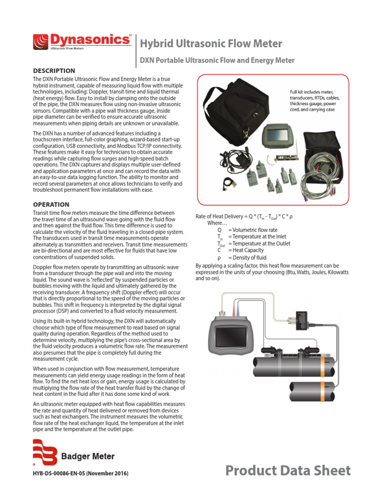 Product Data Sheet: Hybrid Ultrasonic Flow Meter | PDF | Flow ...