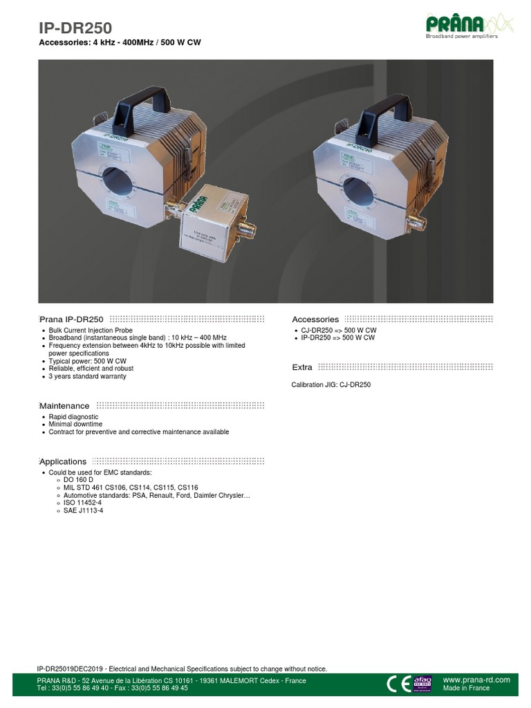 Ip-Dr250: Accessories: 4 KHZ - 400Mhz / 500 W CW | PDF | Electricity ...