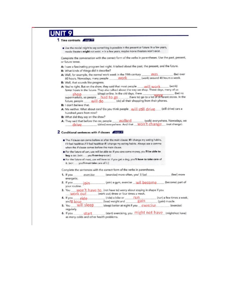 Grammar Plus Ingles Unit 9 | PDF