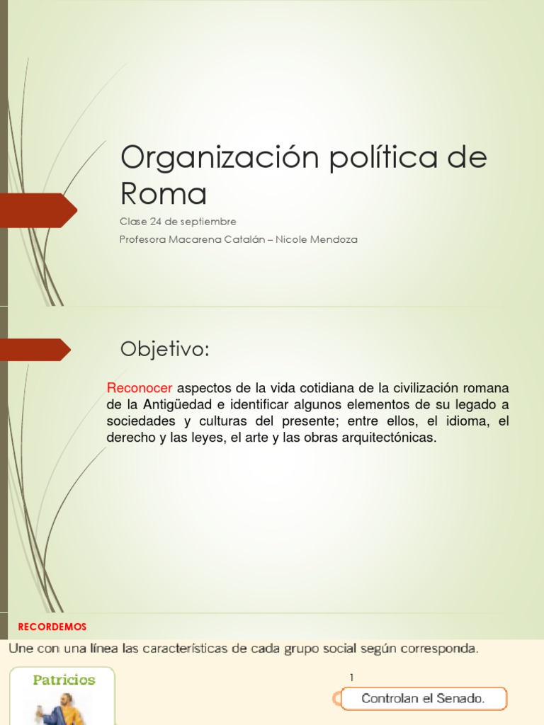 Organización Política de Roma 24 de Septiembre | PDF