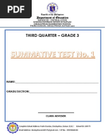 Performance Task For Grade 3 All Subj | PDF