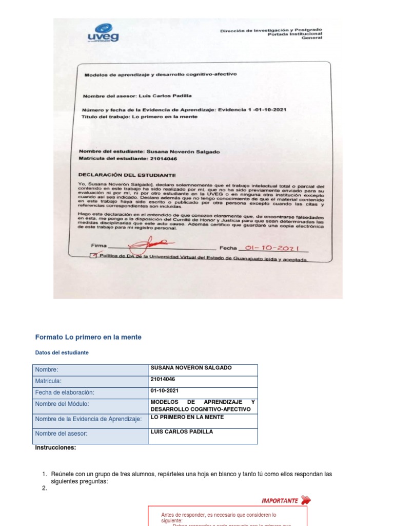 Noveron - Susana - MAyDC-A - EA1 | PDF | Mente | Cognición