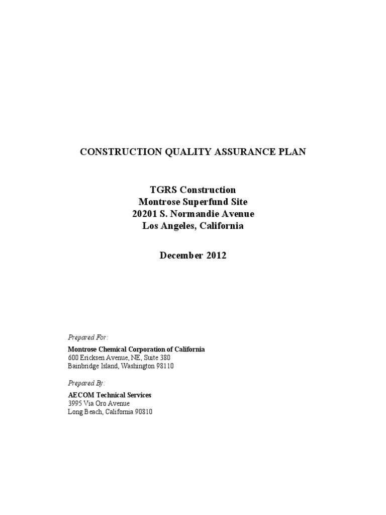 5 Sample Copy Construction Quality Assurance Plan | PDF | Environmental ...