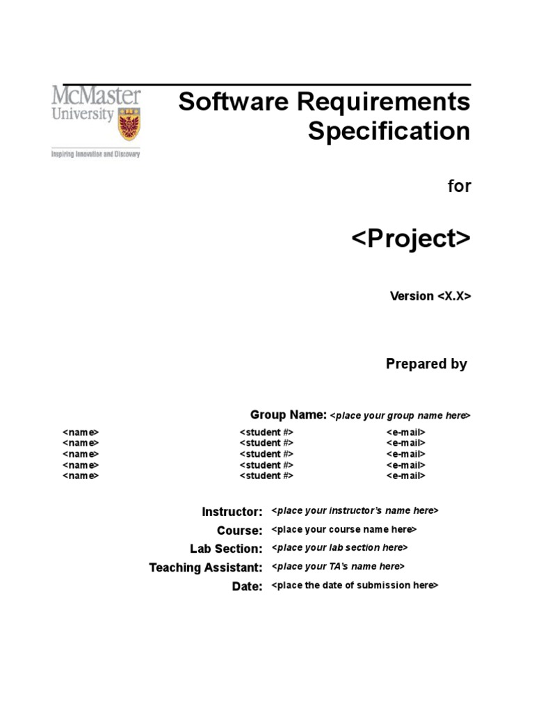 SRS Template IEEE | PDF | Graphical User Interfaces | Specification (Technical Standard)