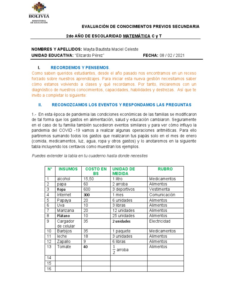 2do Matemática | PDF