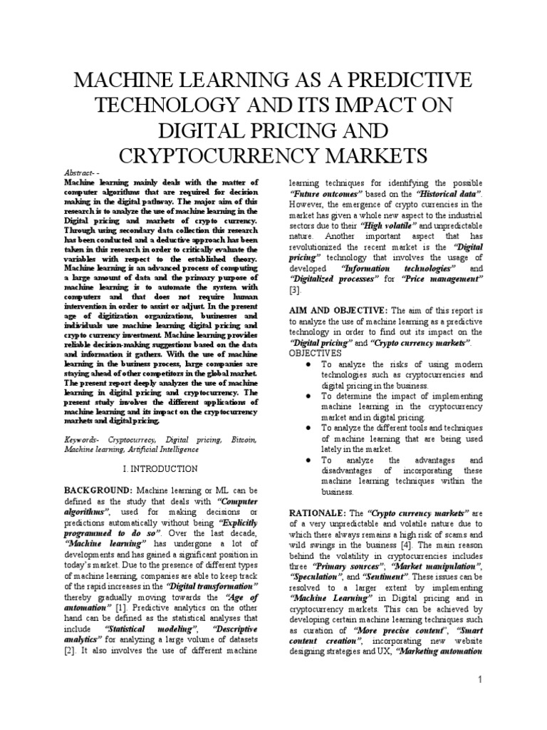 Machine Learning's Predictive Impact: An Analysis of Its Applications in Digital Pricing and ...