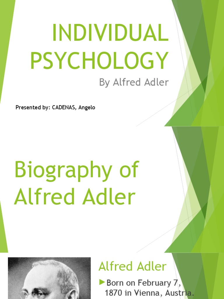 Alfred Adler's Individual Psychology Overview | PDF | Psychoanalysis ...