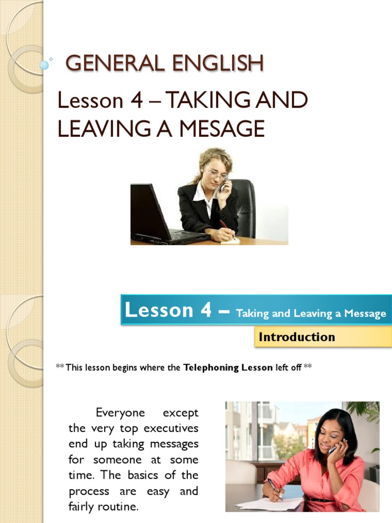 Lesson 4 Taking and Leaving A Message | PDF