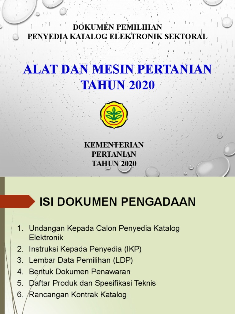 Contoh Presemtasi Pra-Aanwijzing Alsintan | PDF