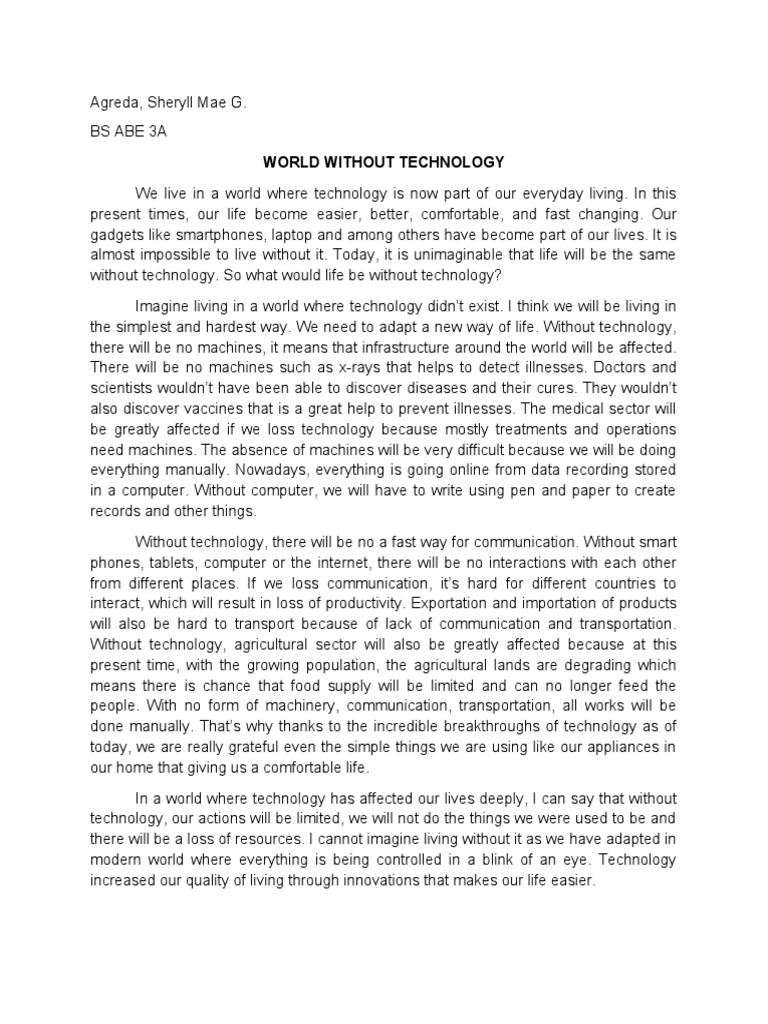 World Without Technology | PDF