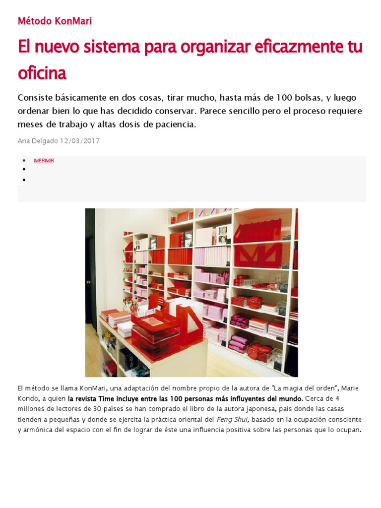 Organiza tu oficina con el método KonMari | PDF | Relaciones personales ...