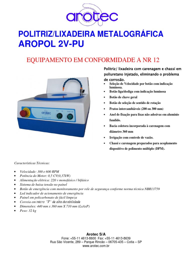 Apostila AROPOL 2V-PU - NR12 | PDF