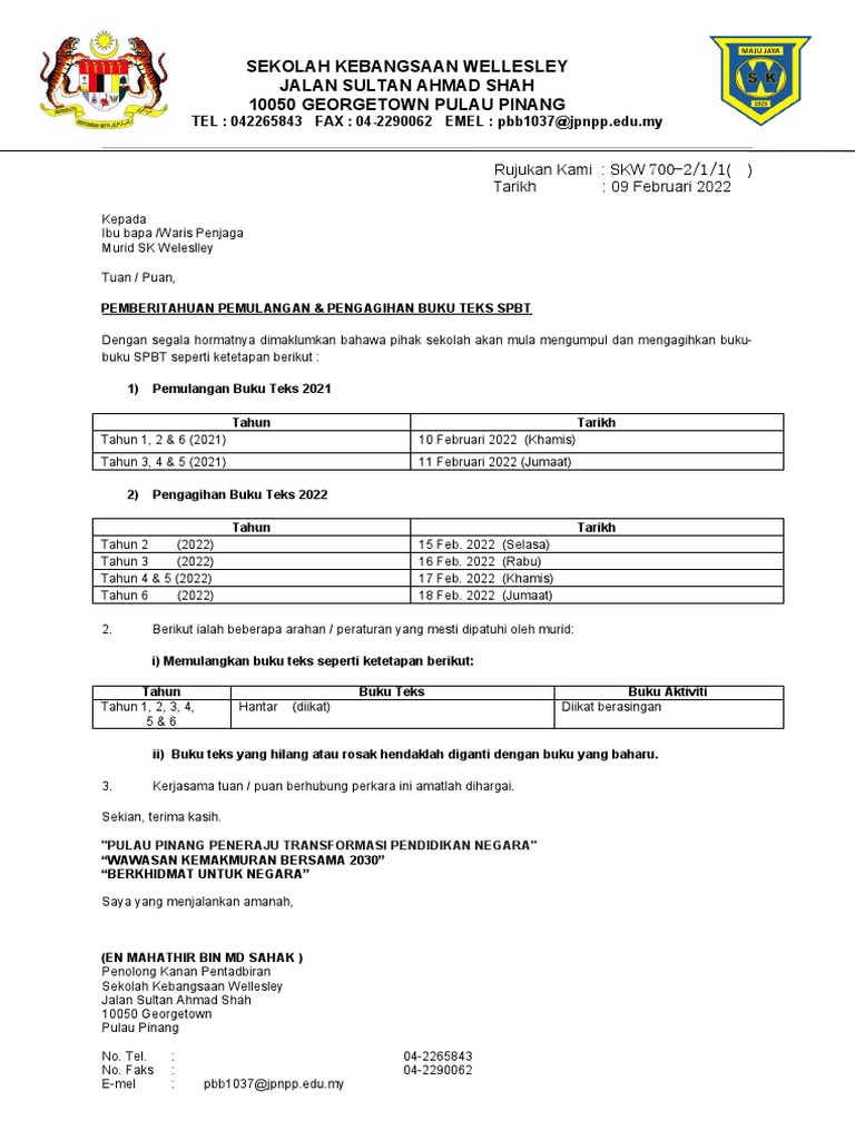 Surat SPBT 2022 | PDF