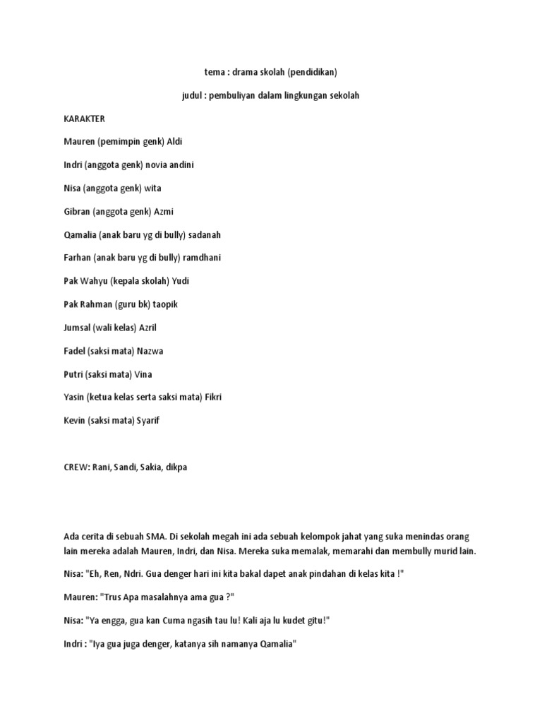 Tema - Drama Xi Ips2 Sesi 2 | PDF