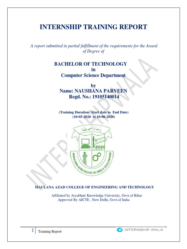 Internship Report (NAUSHANA PARVEEN) | PDF | C++ | Object Oriented ...