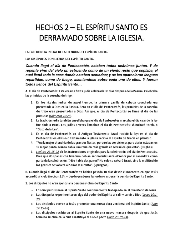 Pentecostés: Llenura del Espíritu Santo | PDF | Jesús | La resurrección ...