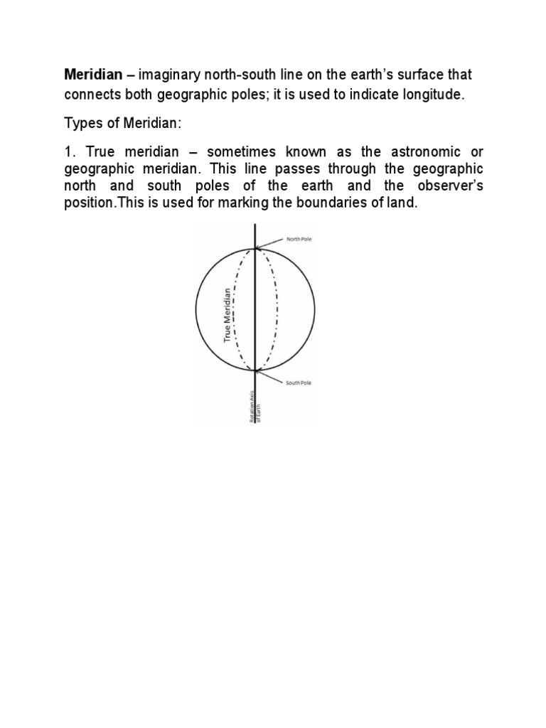 Types of Meridians and Azimuths Explained | PDF | Surveying | Applied ...