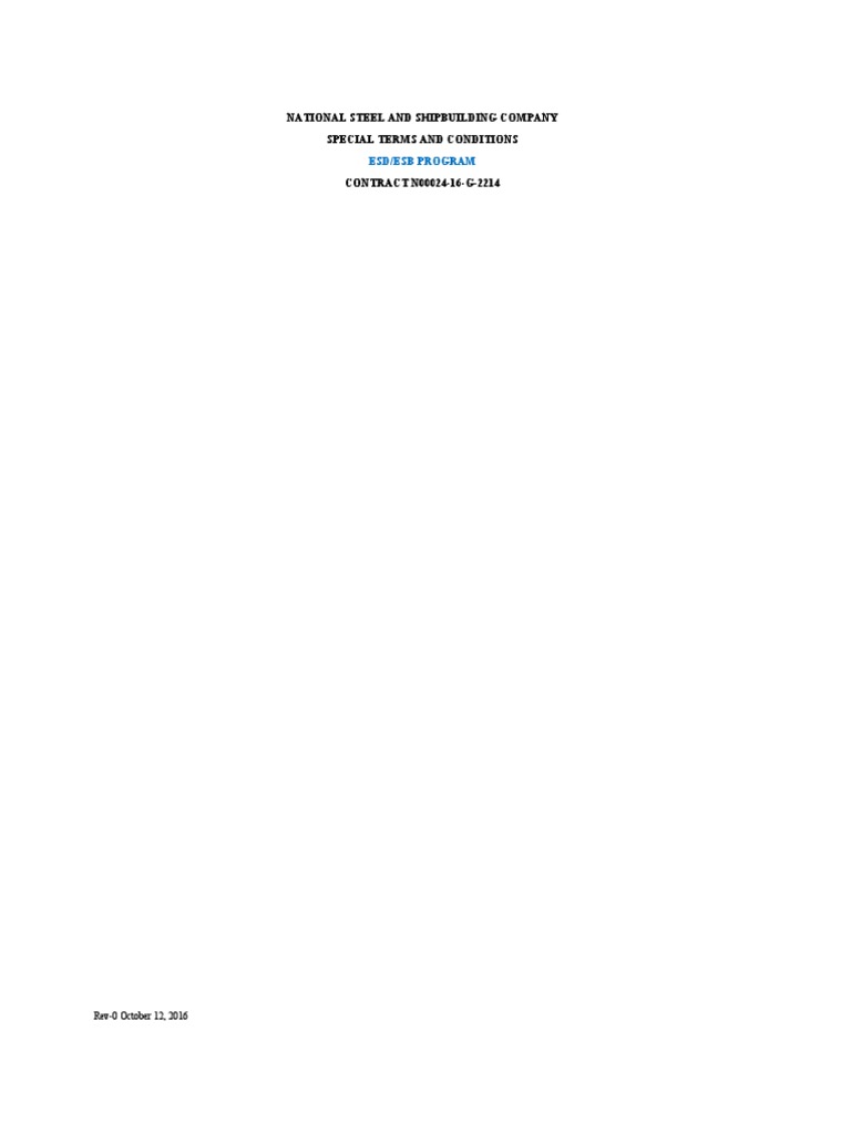 NASSCO ESD/ESB Contract Terms Guide | PDF | Finance & Money Management