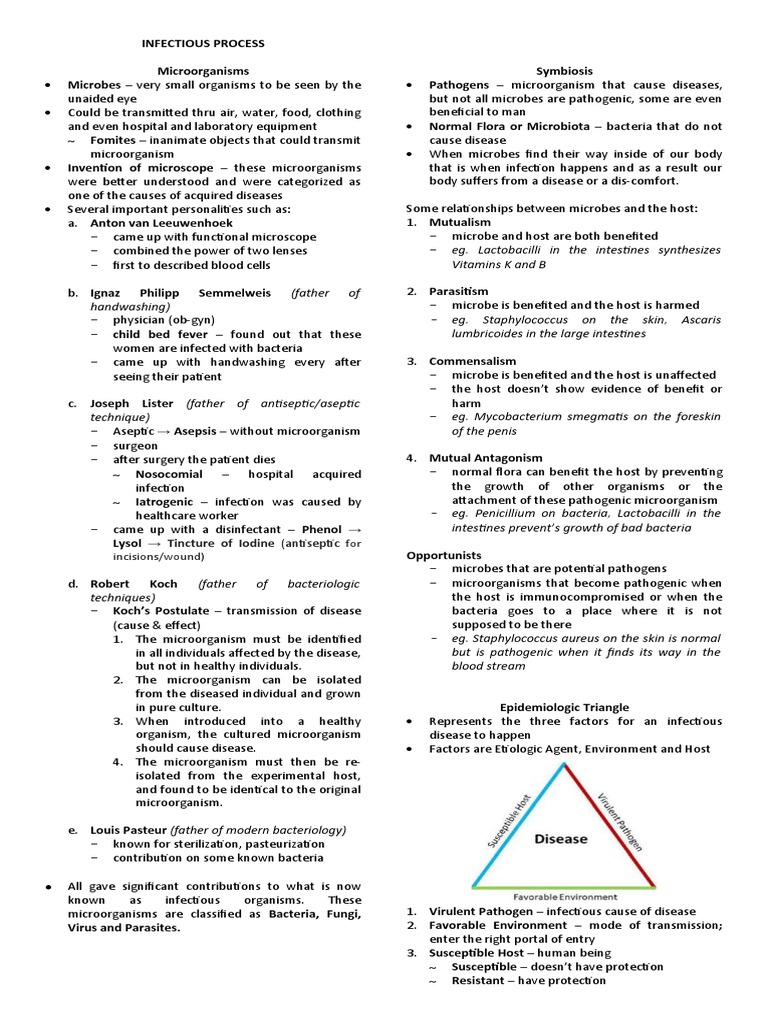 Module 2 - Infectious Process | PDF | Infection | Transmission (Medicine)