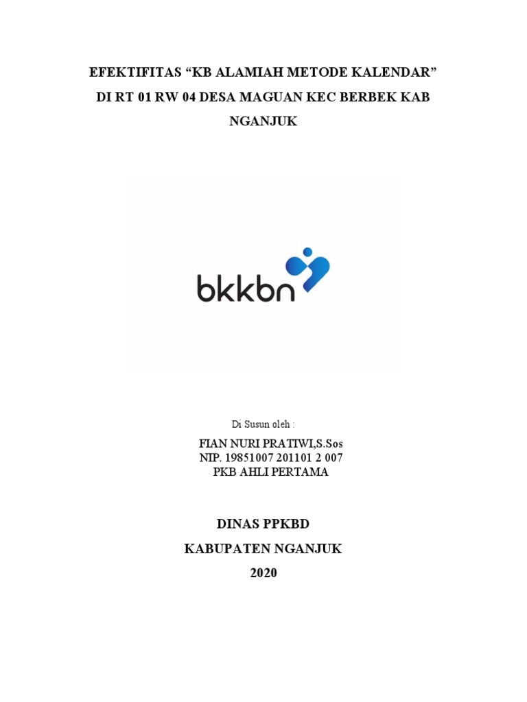 Efektifitas Kb Metode Alamiah Di Desa Maguan Kecamatan Berbek Pdf 