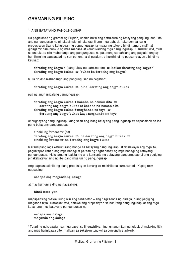 Grammar NG Filipino | PDF