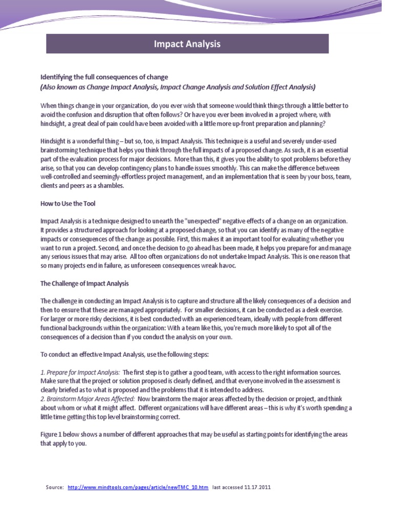 Impact Analysis Method | PDF | Risk | Business Process