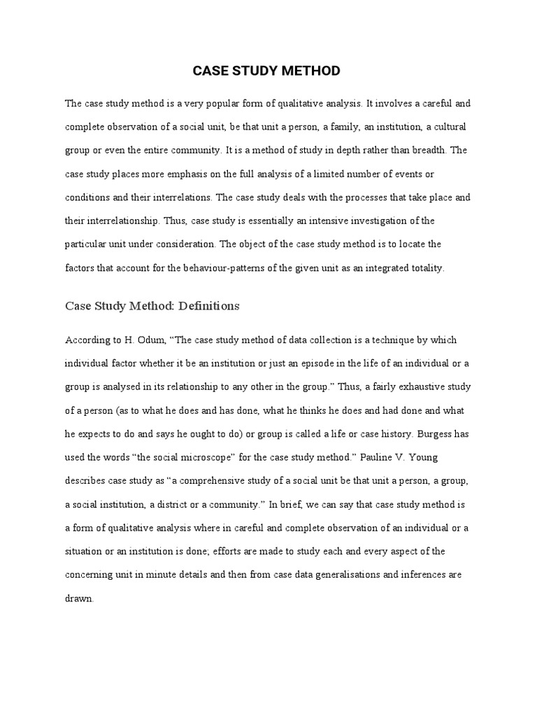 Case Study Method | PDF | Statistics | Science