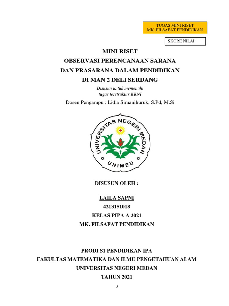 Laporan Mini Riset - Filsafat Pendidikan - Laila Sapni | PDF
