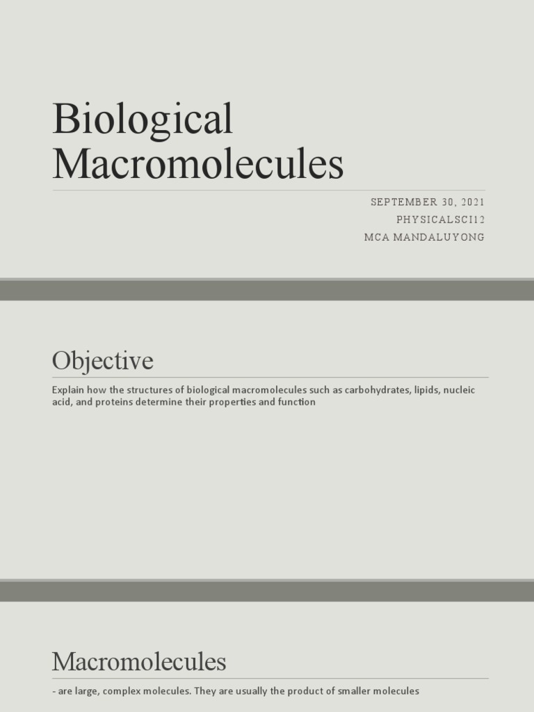 Physical Science - Biological Macromolecules | PDF | Carbohydrates ...