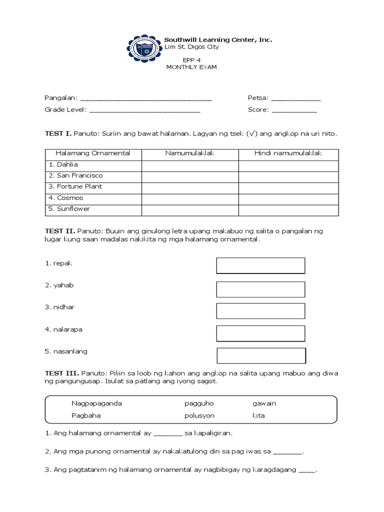 Epp 4 Exam | PDF