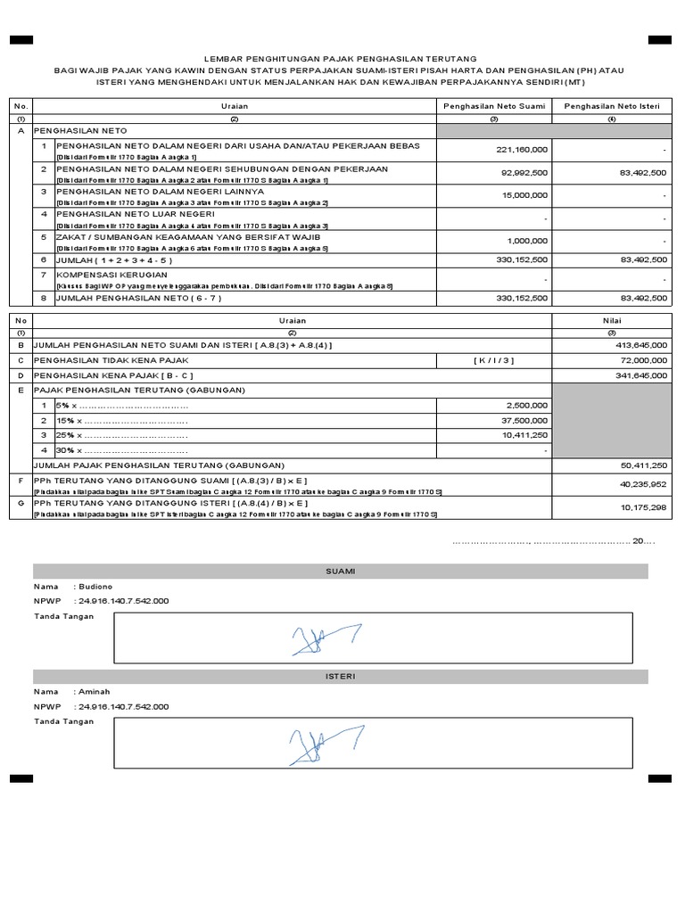 Perhitungan PH MT 2020 | PDF