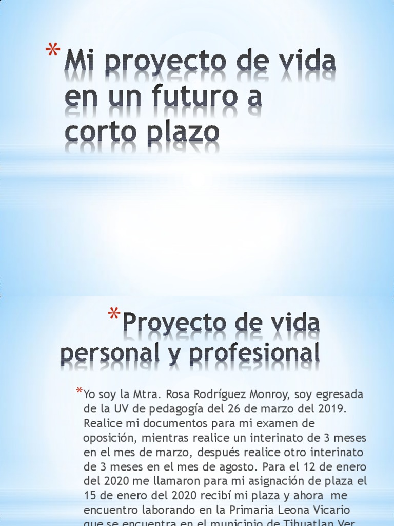 Proyecto de Vida Profesional | PDF