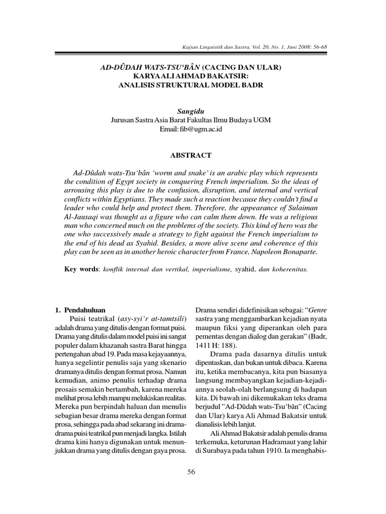 Analisis Struktural Drama "Cacing dan Ular" | PDF | Sejarah | Fiksi Umum