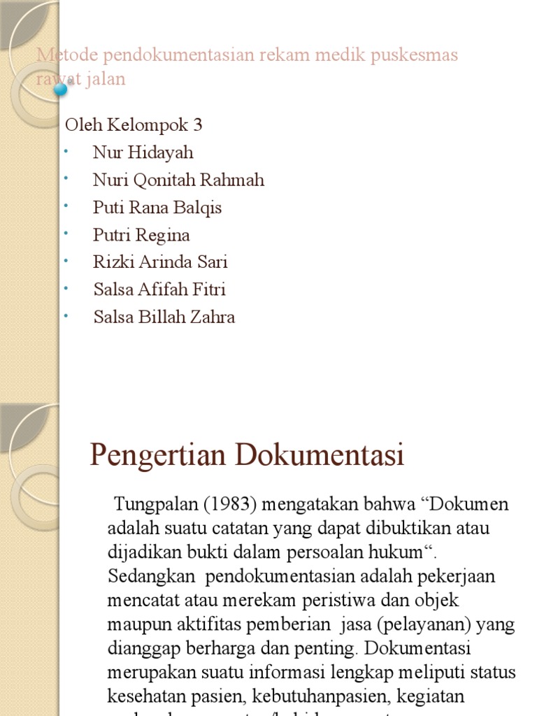 Metode Pendokumentasian Rekam Medik Puskesmas Rawat Jalan | PDF