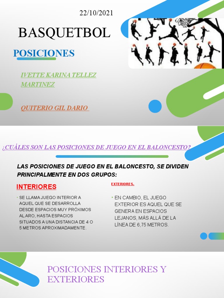 Basquetbol Posiciones | PDF | Deportes de equipo | Posiciones de baloncesto