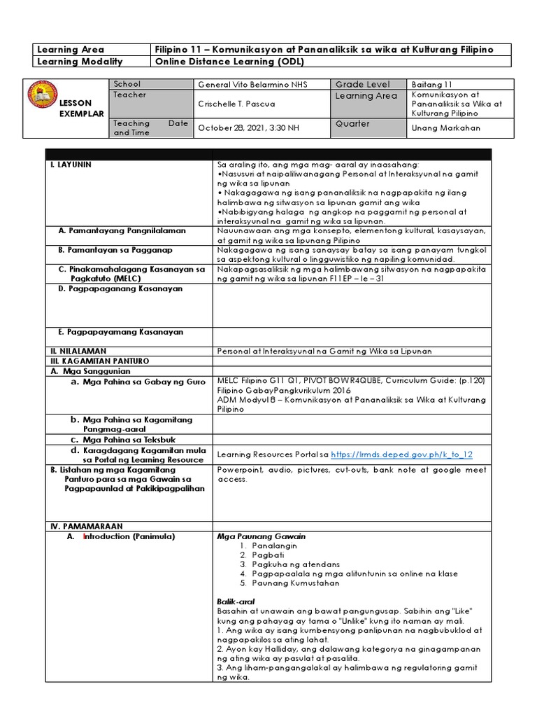 LE - Personal at Interaksyunal | PDF