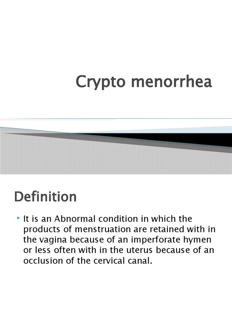 Cryptomenorrhea | PDF
