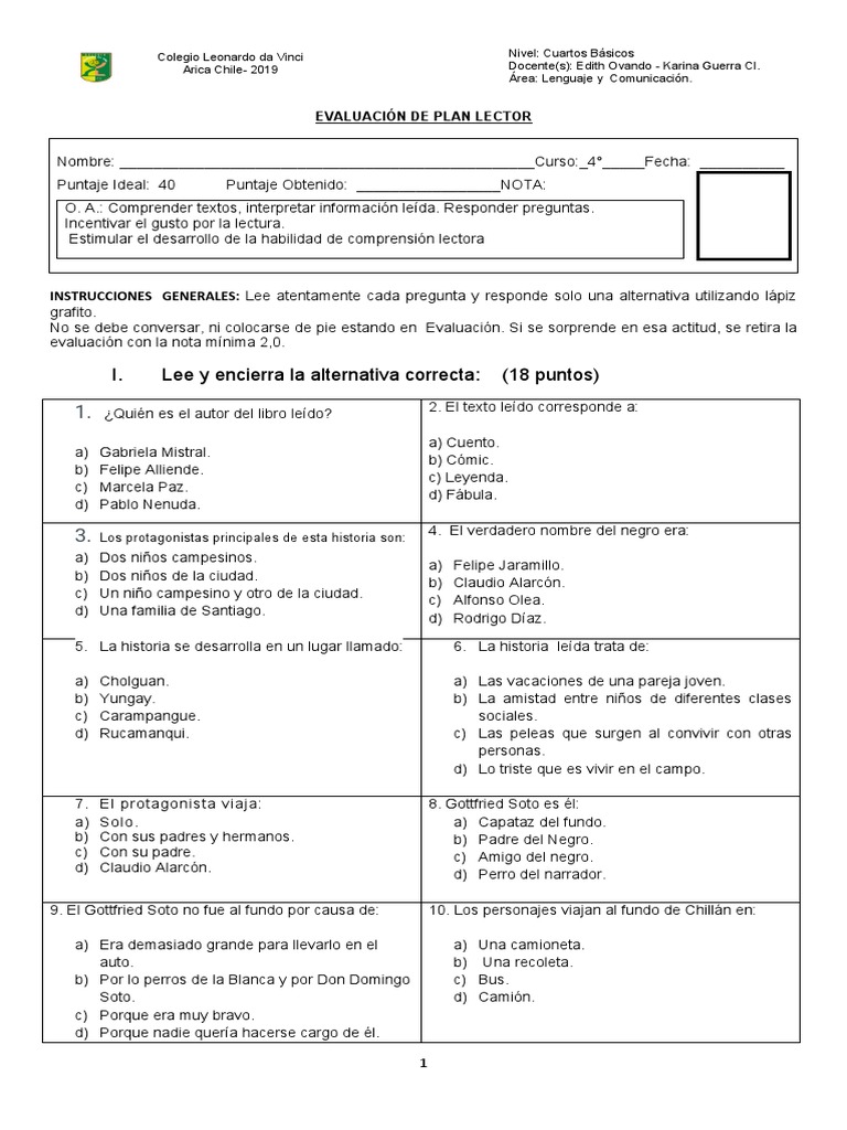 PRUEBA Plan Lector Esta Siiiii Mi Amigo Ewl Negro | PDF
