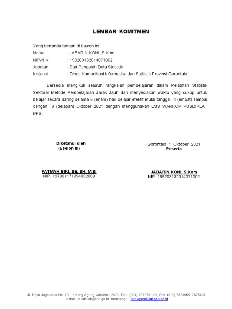 Lembar Komitmen | PDF