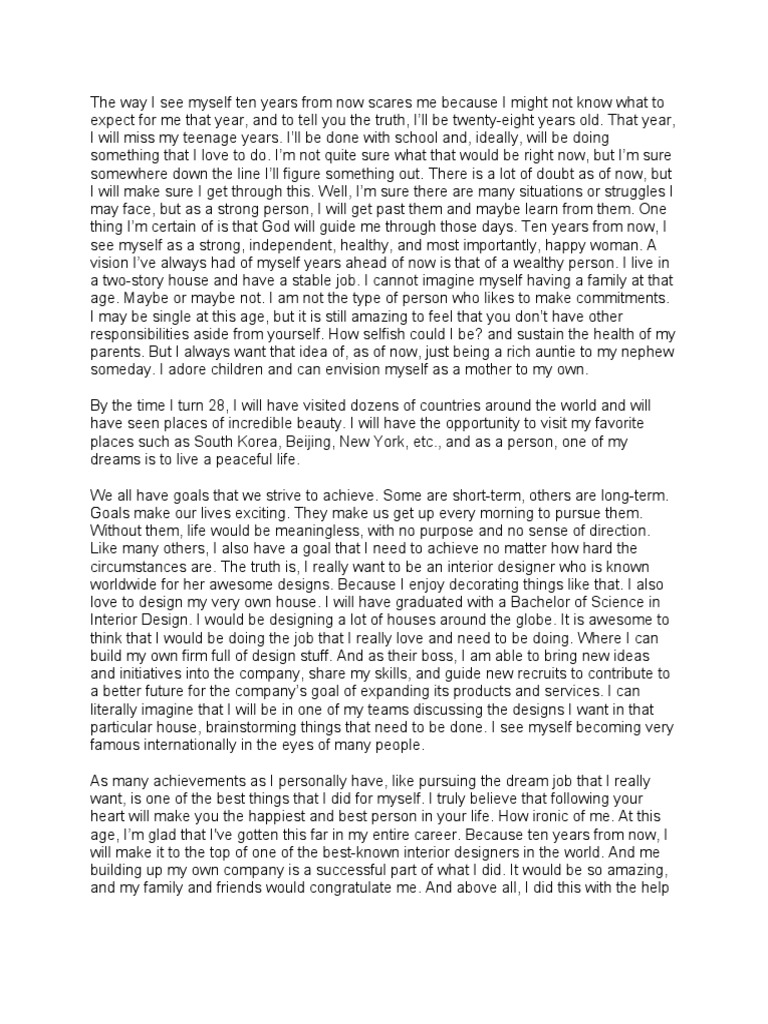 10 Years From Now | PDF
