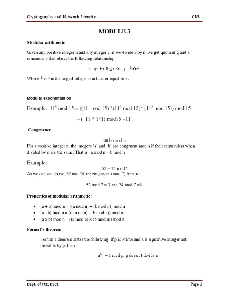 CNS Mod 3 | PDF | Public Key Cryptography | Cryptography