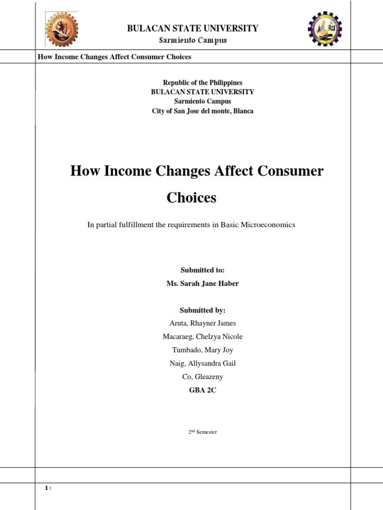 How Income Changes Affect Consumer Choices (GBA2C) | PDF | Consumption ...