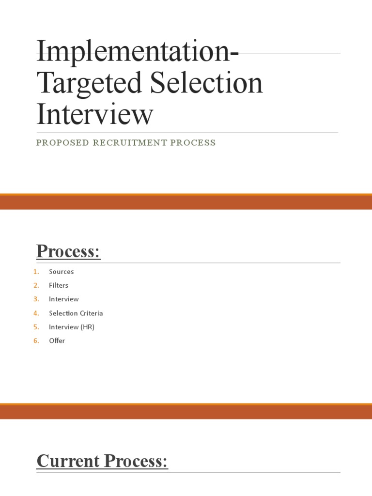 Implementation-Targeted Selection Interview: Proposed Recruitment ...