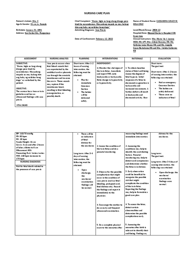 NCP Term 2 | PDF | Childbirth | Caesarean Section