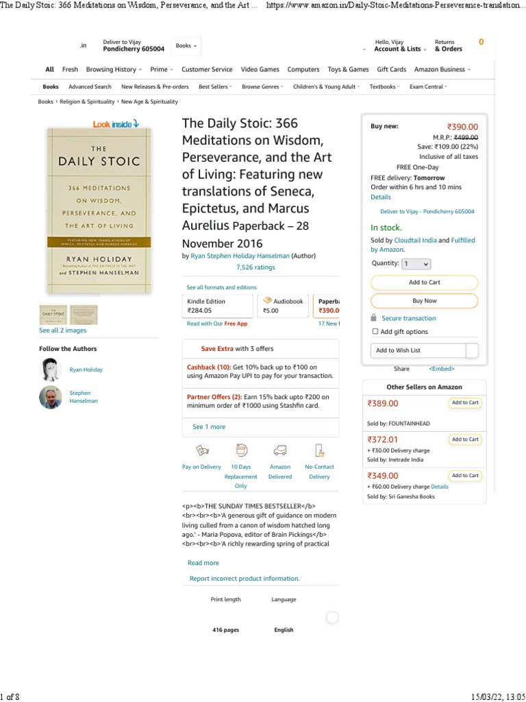 The Daily Stoic: 366 Meditations On Wisdom, Perseverance, and The Art ...