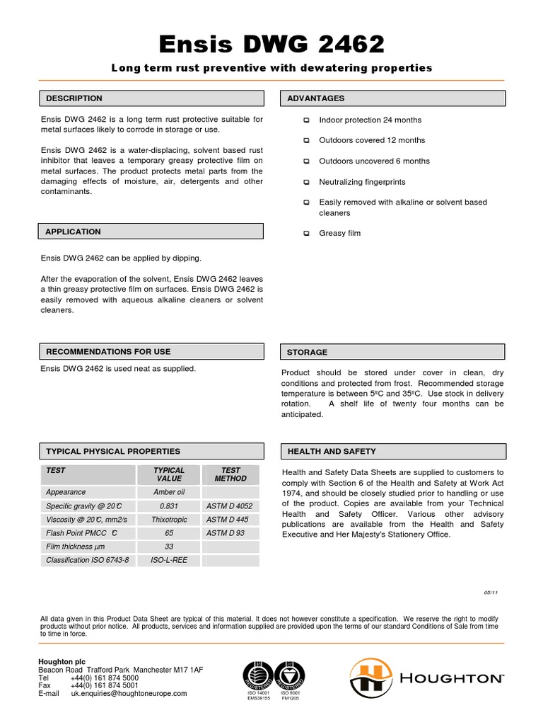 Ensis DWG2462 DataSheet | PDF | Rust | Solvent