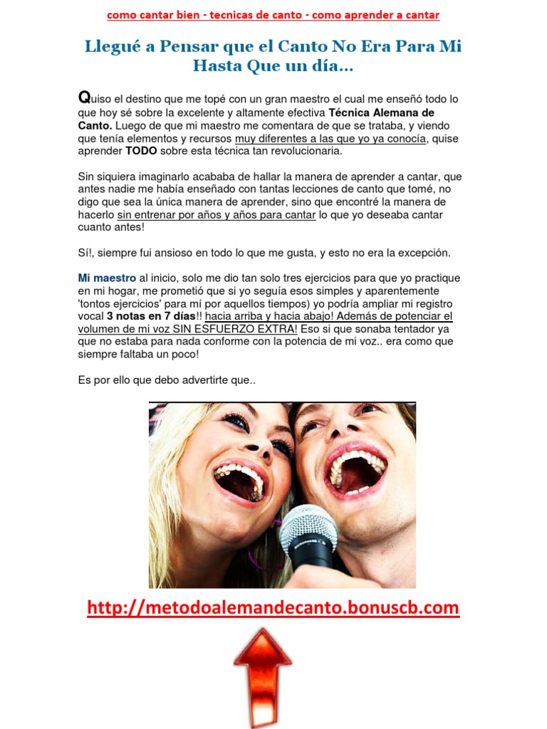 Como Cantar Bien - Tecnicas de Canto - Como Aprender A Cantar | PDF